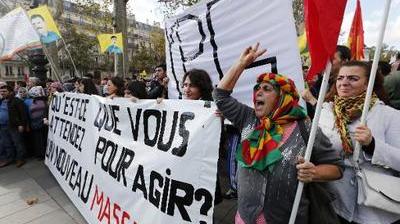 Nouvelles manifestations en France en soutien aux Kurdes de Kobané ...